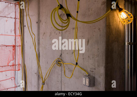 A temporary electrical power supply to a building site Stock Photo - Alamy