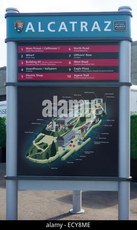 Map of Alcatraz Island, San Francisco Bay Stock Photo - Alamy