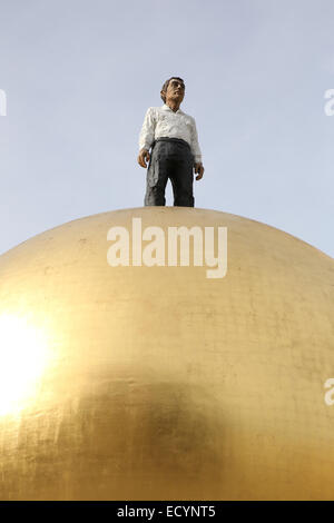 yellow orb sculpture Salzburg Stock Photo - Alamy