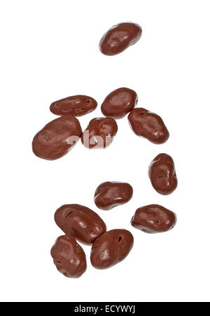 a pile of Raisinets on a white background Stock Photo - Alamy