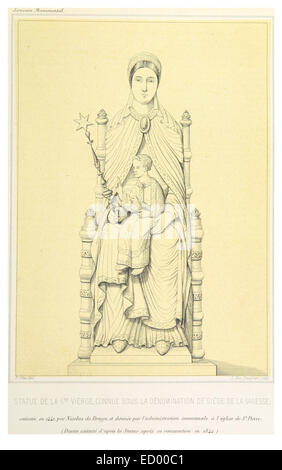 This 1860 illustration by Even depicts the Statue of the Virgin Mary ...