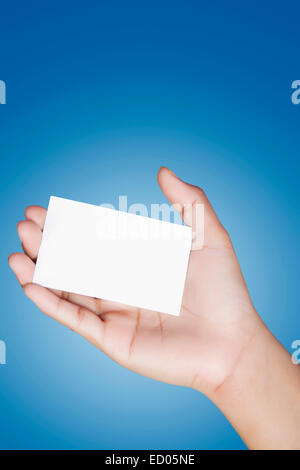 1 Lady hand Visiting Card part of Stock Photo - Alamy