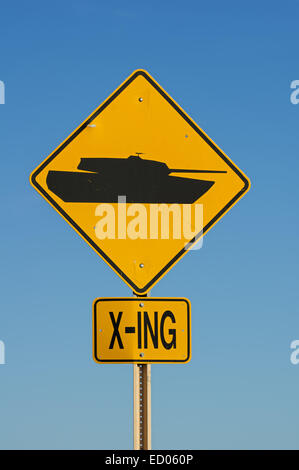 Tank Crossing warning sign on the A360 Salisbury Plain Wilts UK Stock ...