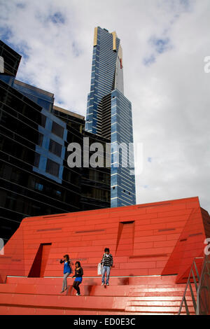 Red steps amphitheatre at Southbank Melbourne Victoria Australia Stock ...