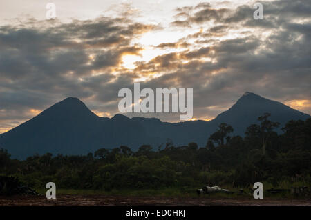 Peaks of Mount Salak are seen from Chevron geothermal project area on ...