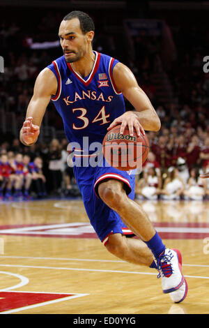 December 22, 2014: Kansas Jayhawks head coach Bill Self looks on during ...