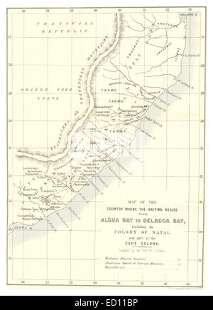 This 1879 map details the geographical boundaries of Zululand, Natal ...