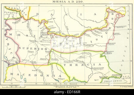 Map of the roman province of Moesia (250 Stock Photo - Alamy