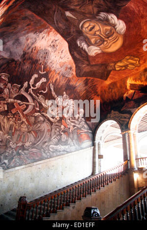 'Hidalgo' mural painting by José Clemente Orozco over the main ...