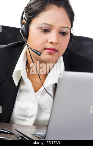 1 indian Telecaller Talking Headphone Stock Photo - Alamy