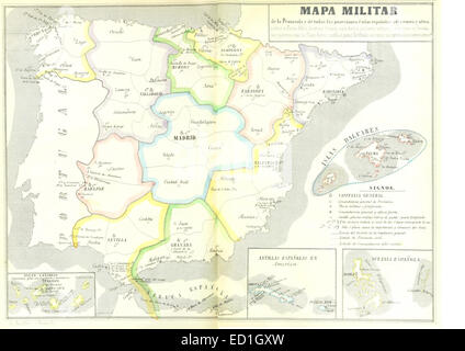 A 1857 world map depicting all Spanish possessions during the 16th and ...