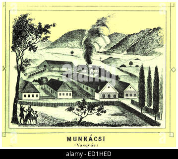 An 1860 illustration from *TA* depicting *Munkács*, featuring a scene ...