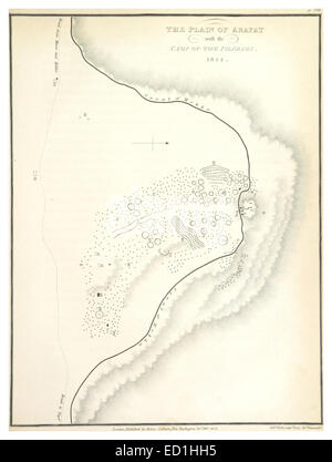 An 1814 map of Arafat, an area in Saudi Arabia near Mecca, illustrating ...