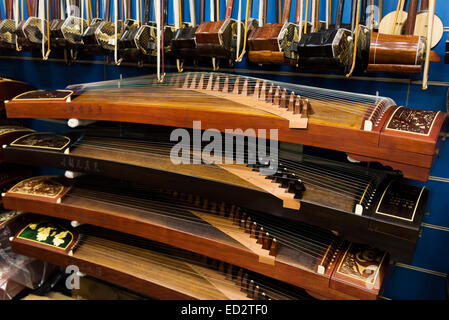 Traditional Chinese musical instruments store in Yu Yuan Shanghai China ...