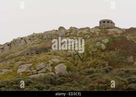 Gun Turret emplacements from World War II coastal defence on Bossington ...