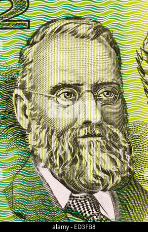 William Farrer (1845-1906) on 2 Dollars 1966 banknote from Australia ...