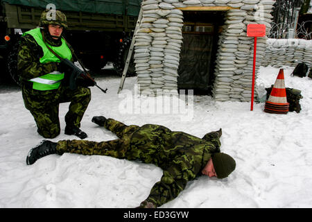 The Czech military training in the winter Stock Photo - Alamy