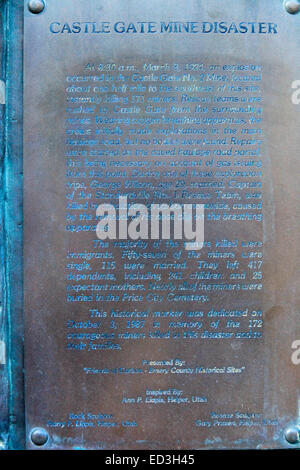 Castle Gate Mine Disaster, Utah, monument with names of the people ...