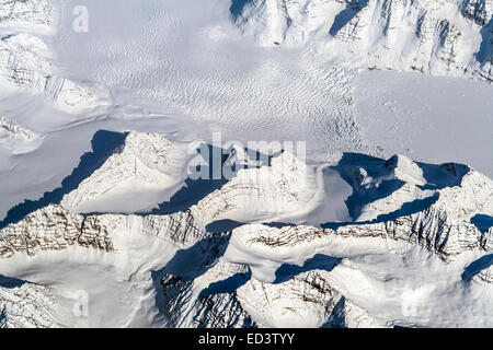Aerial View of Greenland's Watkins Range Mountains and Glaciers Stock ...