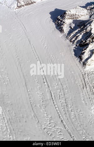 Mountains in the Watkins Range of Greenland seen from seen from the air ...