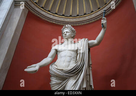 Statue of Roman Emperor Augustus as Jupiter, marble, first half of 1st ...