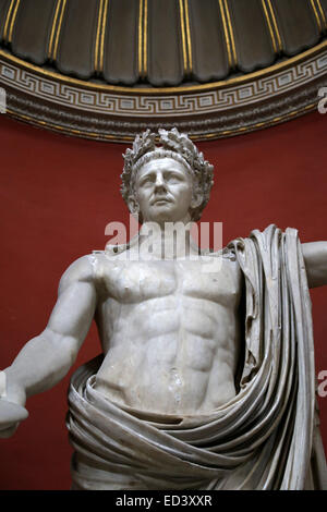 Statue of Roman Emperor Augustus as Jupiter, marble, first half of 1st ...