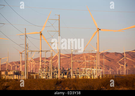 Tehachapi Pass wind farm at dawn, California, USA Stock Photo - Alamy
