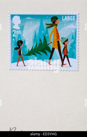 Royal Mail 2nd class Large letter packet postage stamp with frank Stock ...