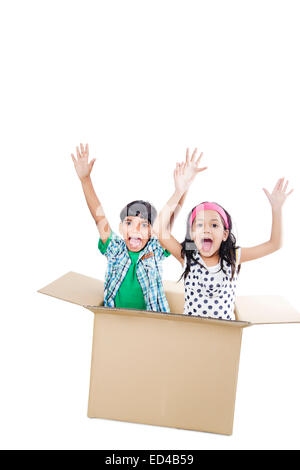 Smiling mischievous boy playing with her sister Stock Photo - Alamy