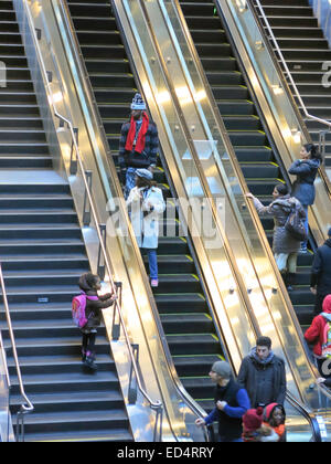 Escalators of a subway station in an urban city Stock Photo - Alamy