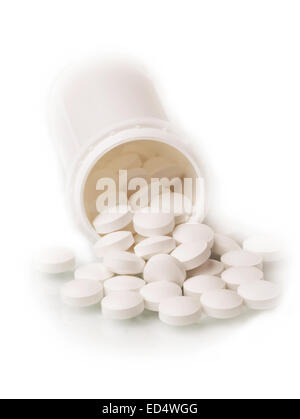 Pharmacy theme, Heap of white round medicine tablet antibiotic pills ...