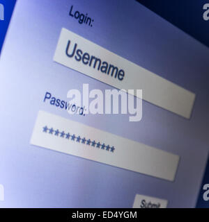 internet login on led screen Stock Photo - Alamy