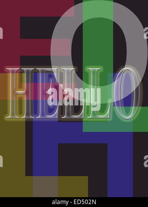 hello hi text illustration welcome yellow Stock Photo - Alamy
