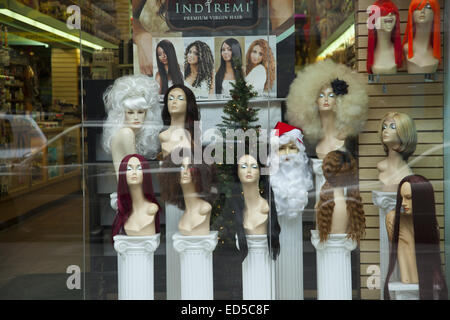 Shop window of a wig store, New York, USA Stock Photo - Alamy