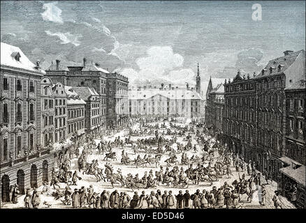 Historical cityscape of Vienna, 18th century, Austria Stock Photo - Alamy