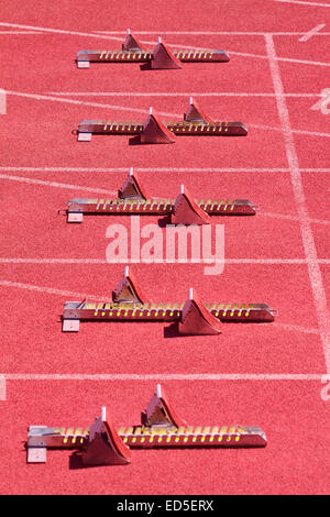 starting blocks on the runway Stock Photo - Alamy