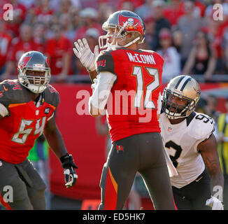 Tampa Bay Buccaneers safety Josh Hayes (32) leaves the field following ...