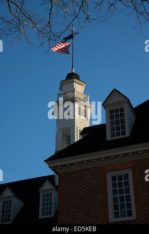 Colonial Williamsburg capitol building cupola Stock Photo - Alamy