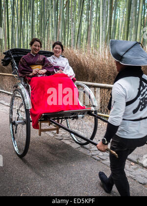 Two women riding in a rickshaw Stock Photo - Alamy