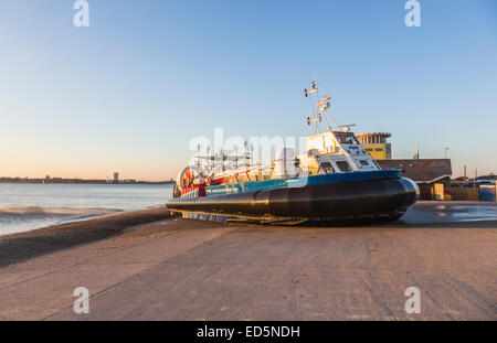 Hovertravel hovercraft in the terminal, Portsmouth, Hampshire, UK Stock ...