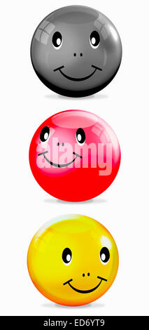 Smiley in the German national colours, illustration Stock Photo - Alamy