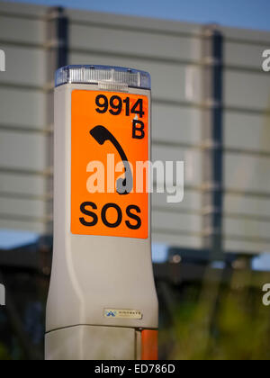 An SOS emergency call box at the side of a major road Stock Photo - Alamy