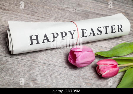 Happy Easter newspaper Stock Photo - Alamy