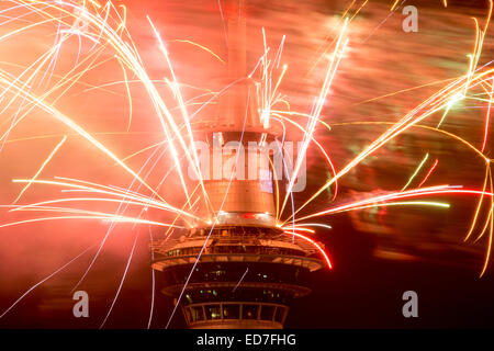 Auckland, New Zealand. 1st January 2015. Fireworks from the Auckland ...