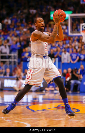 December 30, 2014: Cliff Alexander #2 of the Kansas Jayhawks misses a ...