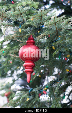 Shiny Decorated christmas tree with baubles. New Year concept Stock ...