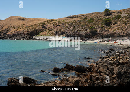 Beach, cove, and headland at Second Valley on the Fleurieu Peninsula ...