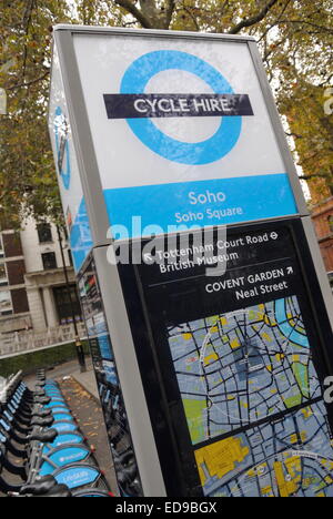 UK, London, Cycle hire signage at Mayfair Stock Photo - Alamy