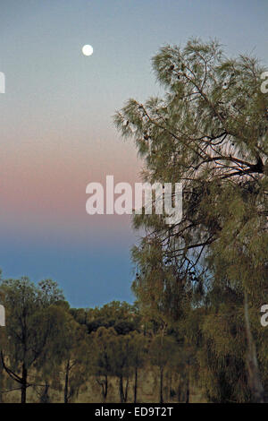 Full moon in australian outback of Devils Marbles rock formations at ...