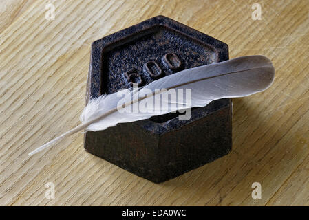 Close up of an antique 500 gram weight. Measurement concept Stock Photo ...